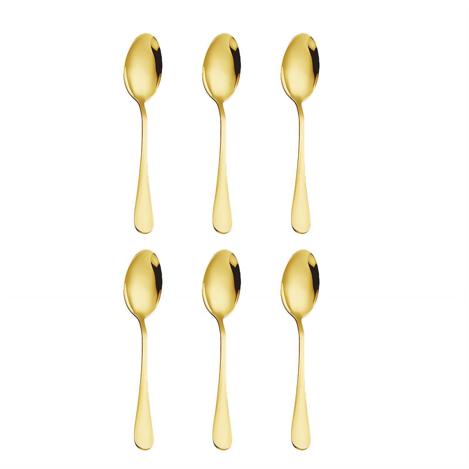 ACDANC 6 Pcs Spoons Comfortable Grip Soup Spoon Food-Safe Stainless ...