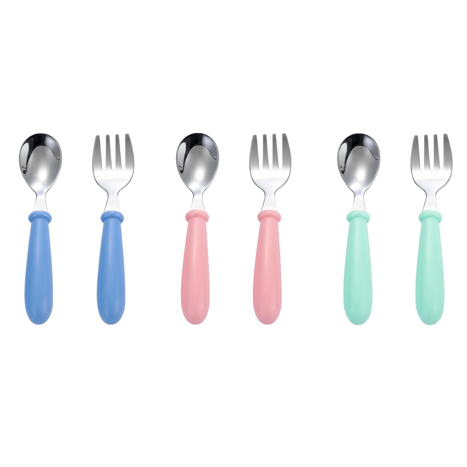 ACDANC 6 Pieces Toddler Utensils Set,Ergonomic Baby Spoons for Easy Self-Feeding,Compact 304 ...