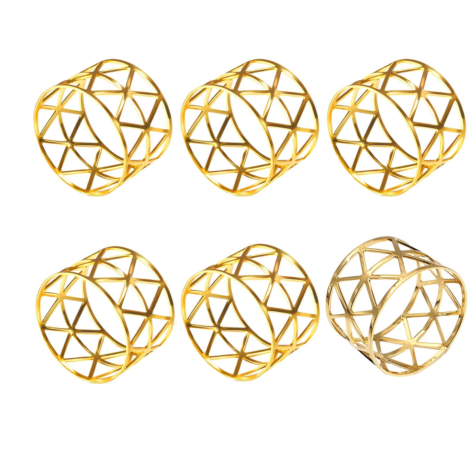 ACDANC 6Pcs Napkin Rings,Triangular Design Serviette Rings,Metal ...