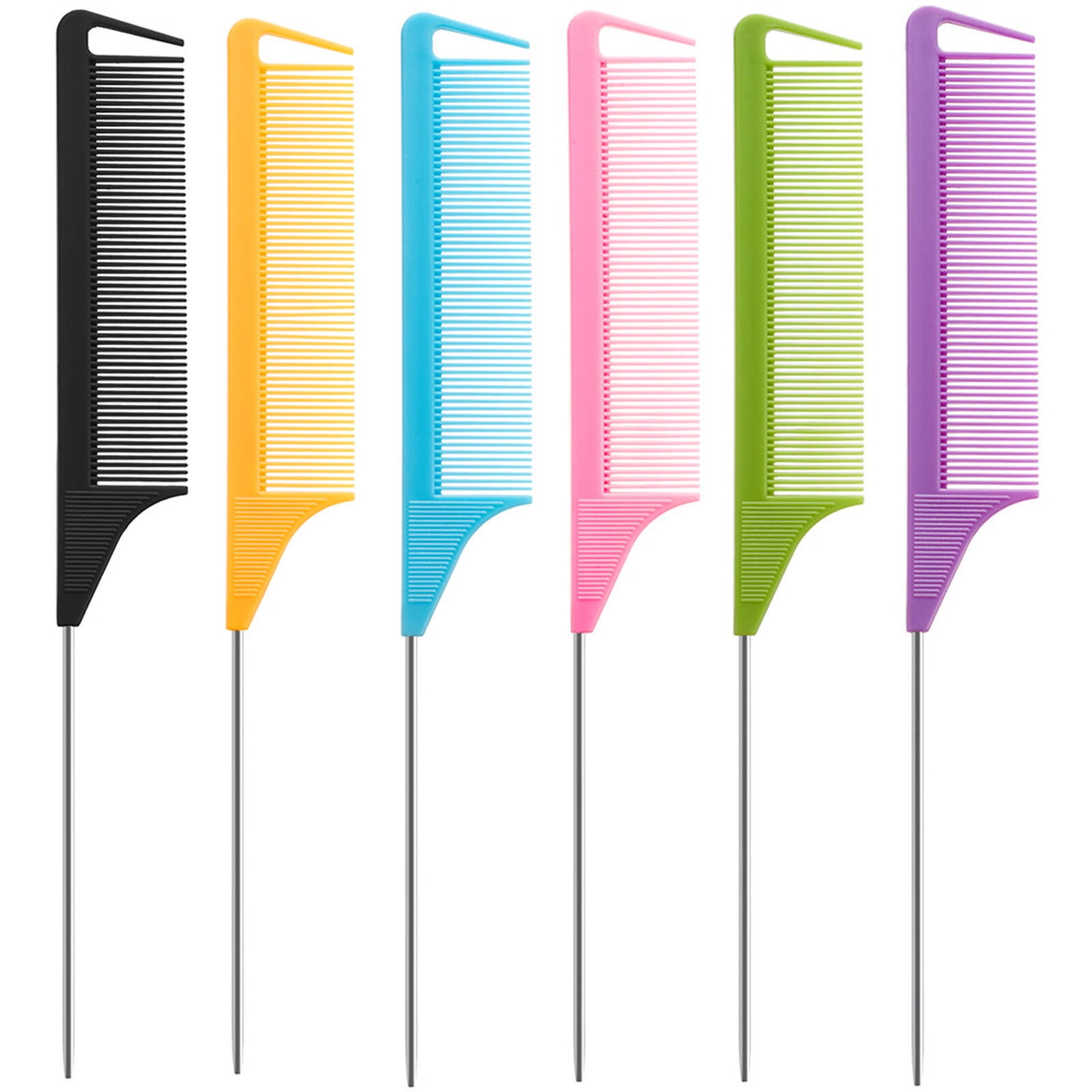 ACDANC 6Pcs Rat Tail Combs Precision-Engineered Steel Needles Detangler ...