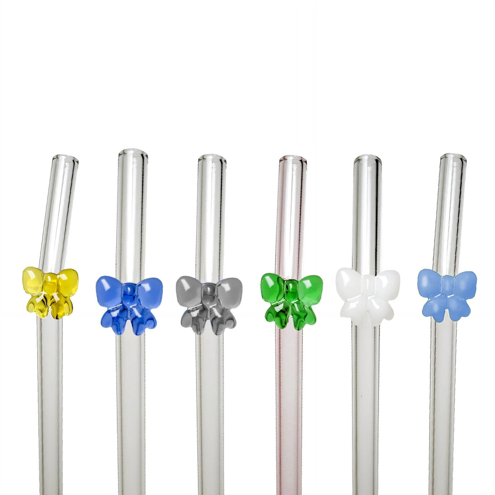 ACDANC 6Pcs Reusable Straws Practical for Daily Use Glass Straws ...