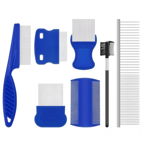 ACDANC 2026 New 7 Pack Flea Comb,Stainless Steel Dog Cat Grooming Combs ...