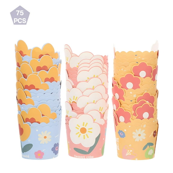 ACDANC 75 Pcs Paper Cup Cake Packing Cupcake Liners Baking Dessert ...