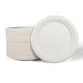 ACDANC 8 Inch - 50 Pack Heavy-Duty White Paper Plates,100% Compostable ...
