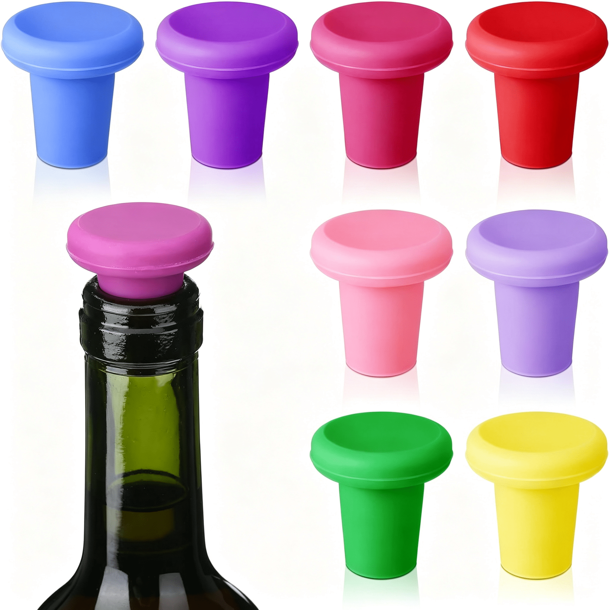 ACDANC 8 Pack Silicone Wine Stoppers,Bottle of Wine,Bottle Stoppers for ...