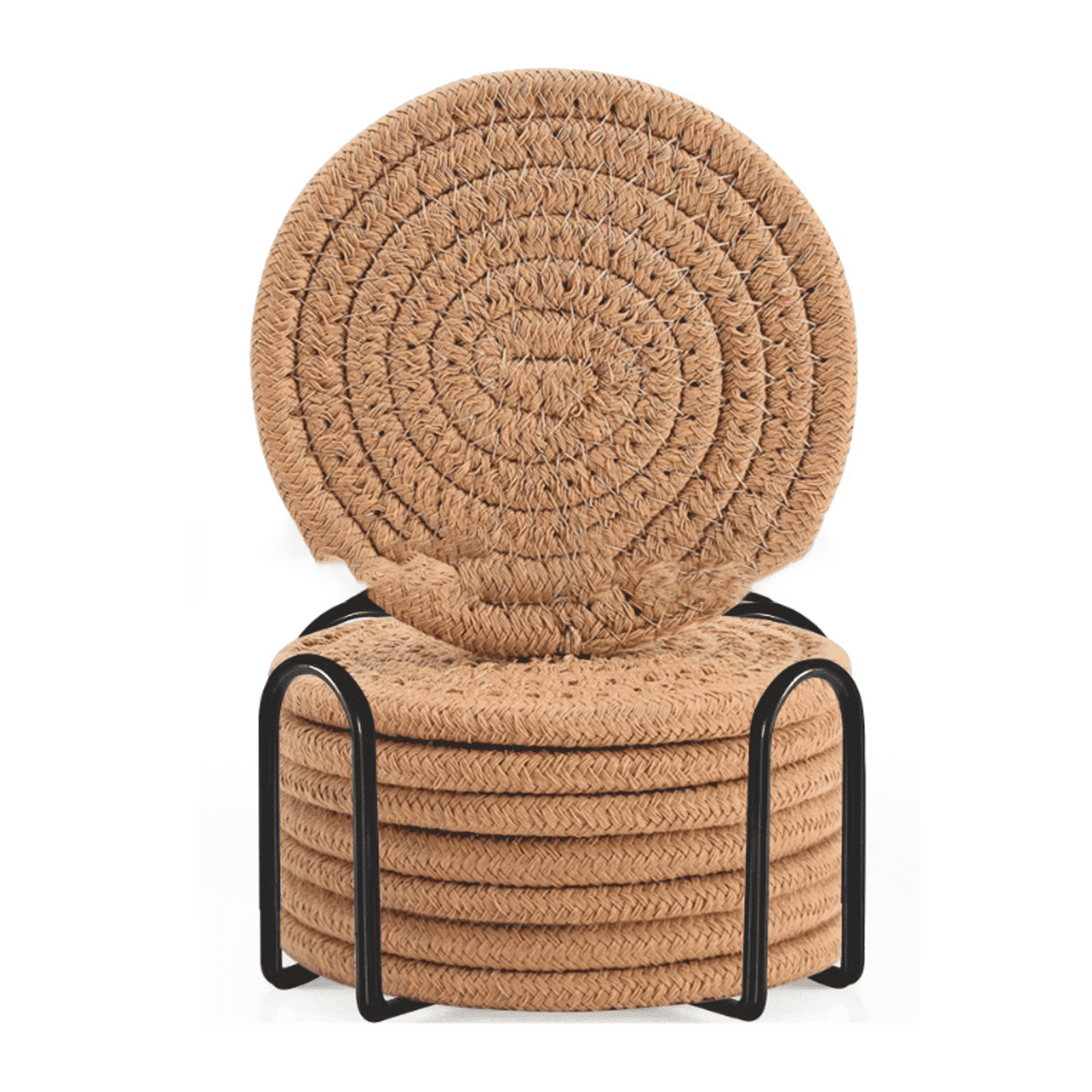 ACDANC 8 Pcs Pot Holders,Circle Weave Hot Pads,Lock-Edge Construction ...