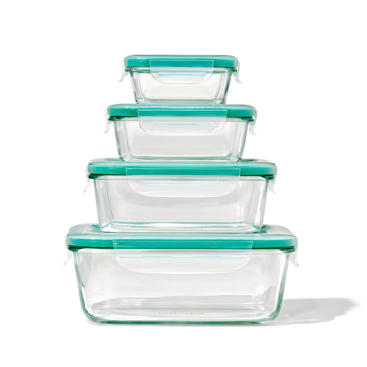 ACDANC 8-Piece Rectangle Glass Food Storage Container Set,Glass ...