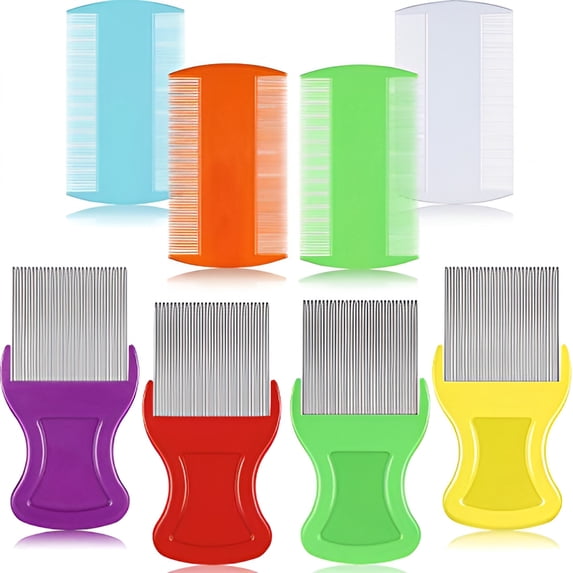 ACDANC 8 Pieces Flea Lice Combs Double Sided for Lice, Nit And Removal ...