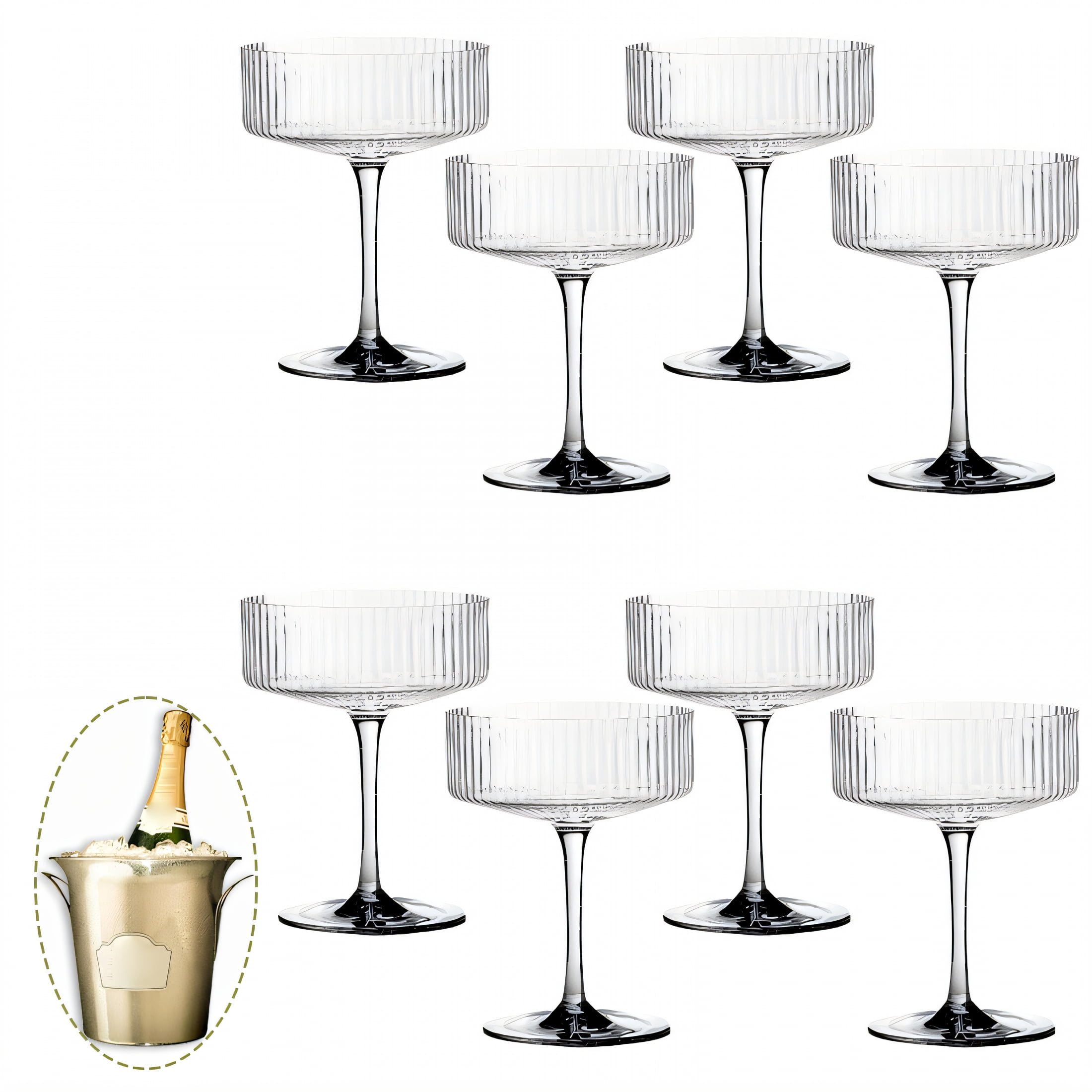 ACDANC 8Pcs Cocktail Glasses 10 oz Graceful Aesthetic Acrylic Plastic ...