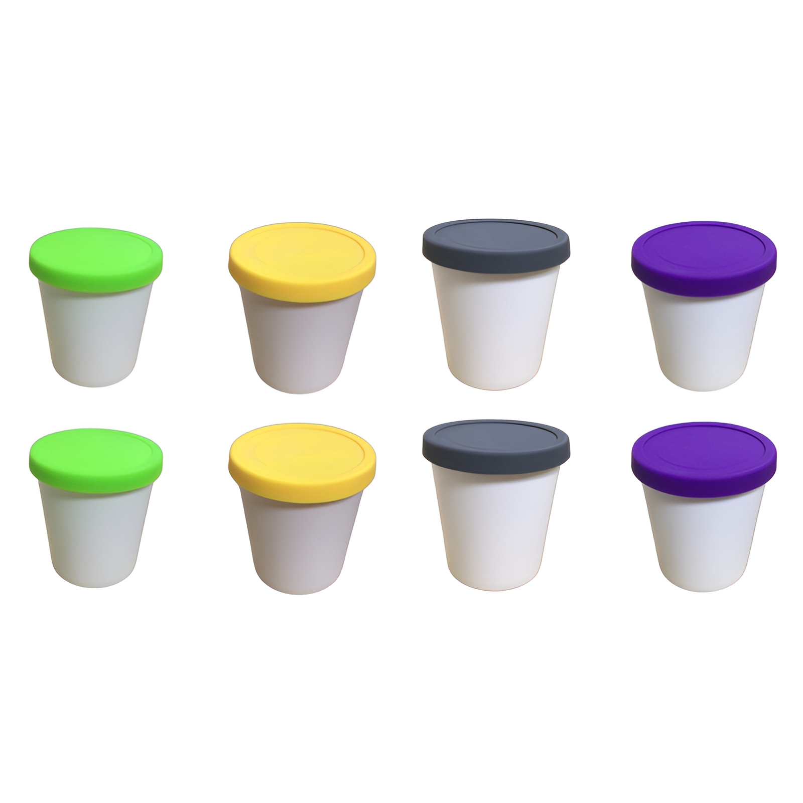 ACDANC 8Pcs Ice Cream Containers,Soft Silicone Quart Containers with ...