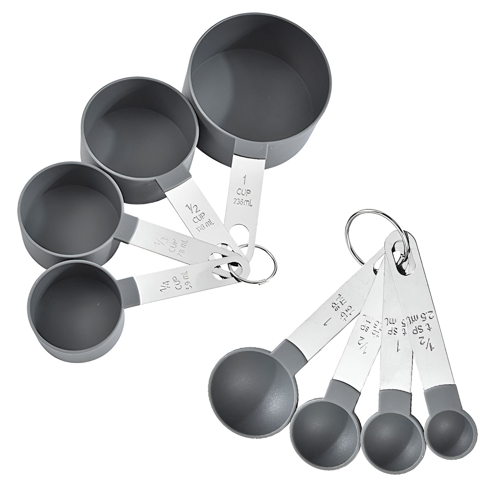 ACDANC 8Pcs Measuring Cups and Spoons Set,Hanging Design Plastic ...