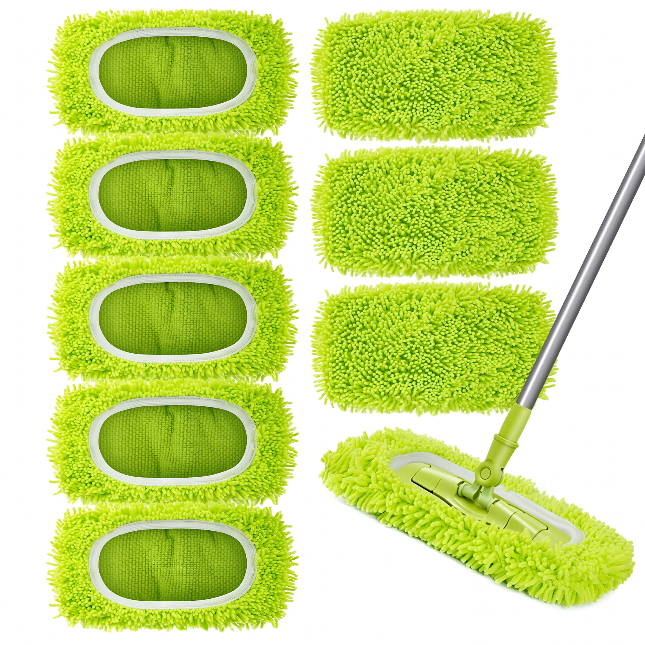 ACDANC 8Pcs Reusable Mop Pads Fit for Flat Mops,Chenille Mop Refill ...