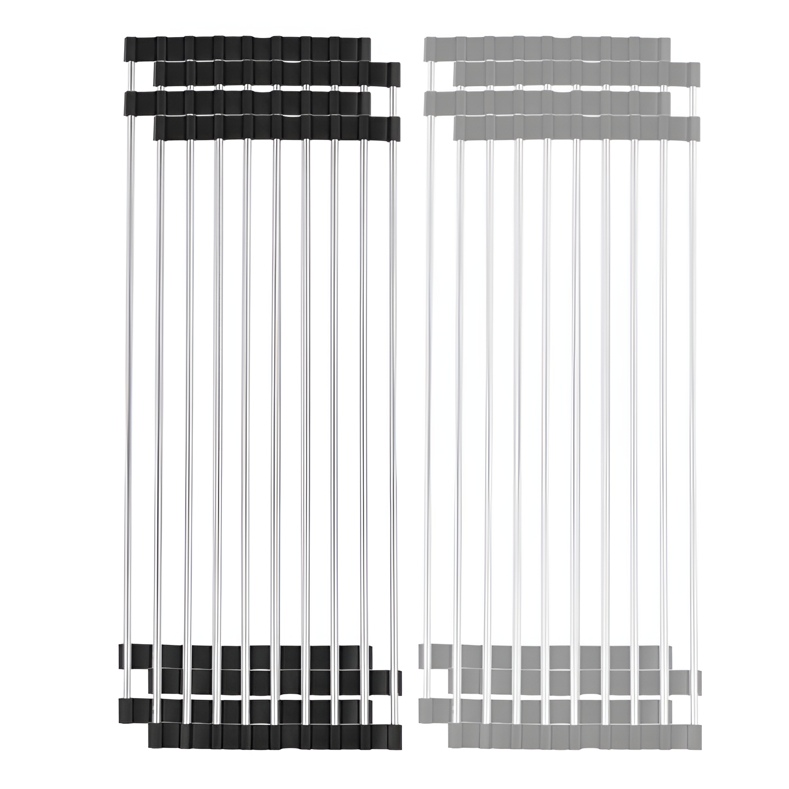 ACDANC 8Pcs Roll Up Dish Drying Rack,Quick Organization Over the Sink ...