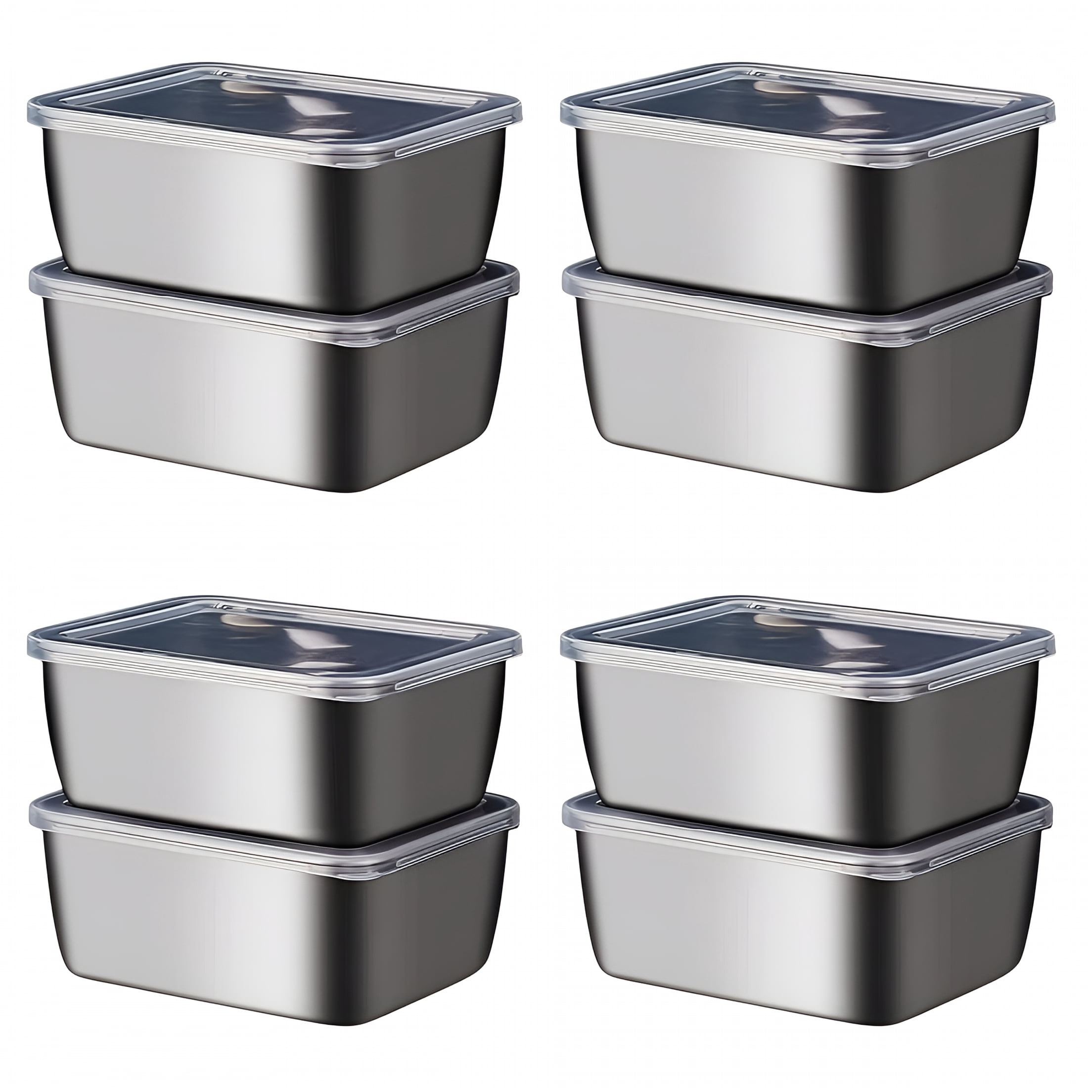 ACDANC 8Pcs Stainless Steel Food Storage Containers,Stackable,With ...