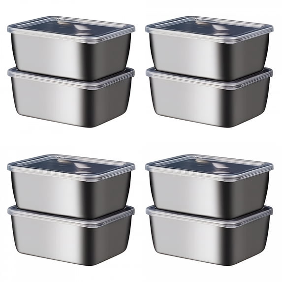 ACDANC 8Pcs Stainless Steel Food Storage Containers,Stackable,With ...