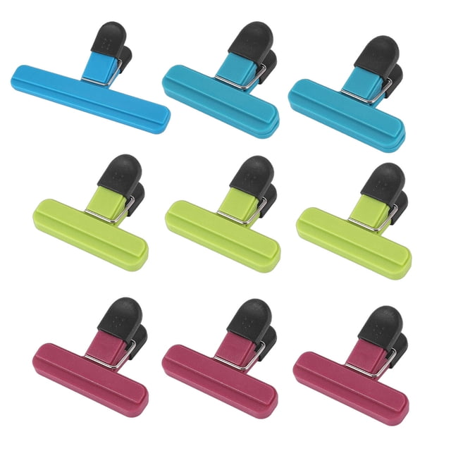 ACDANC 9 Pcs Chip Clips,Sturdy ABS+Rubber Binder Clips,Tight Clip Mouth ...
