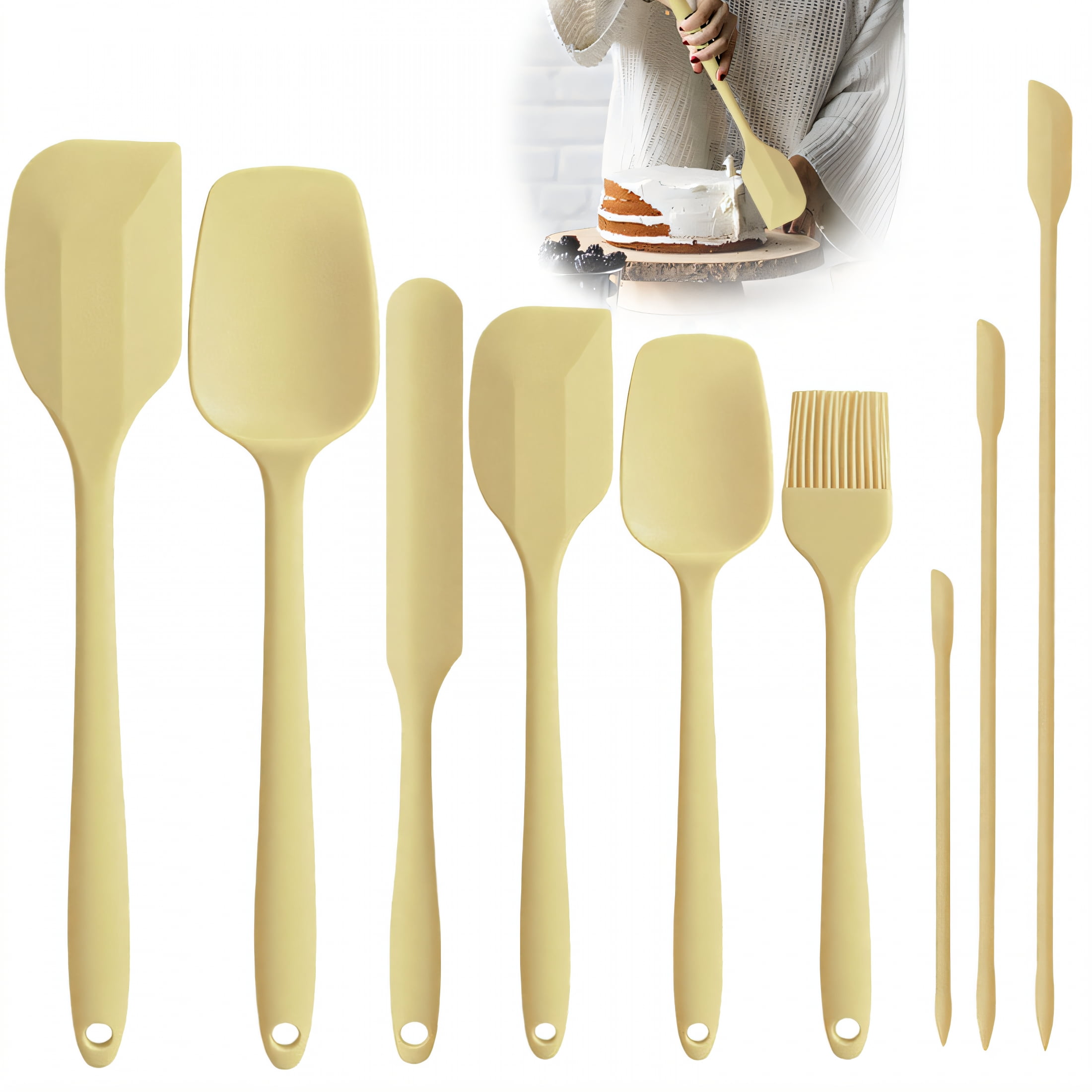 ACDANC 9 Pieces Silicone Spatula,Washable Surface Heat Resistant ...