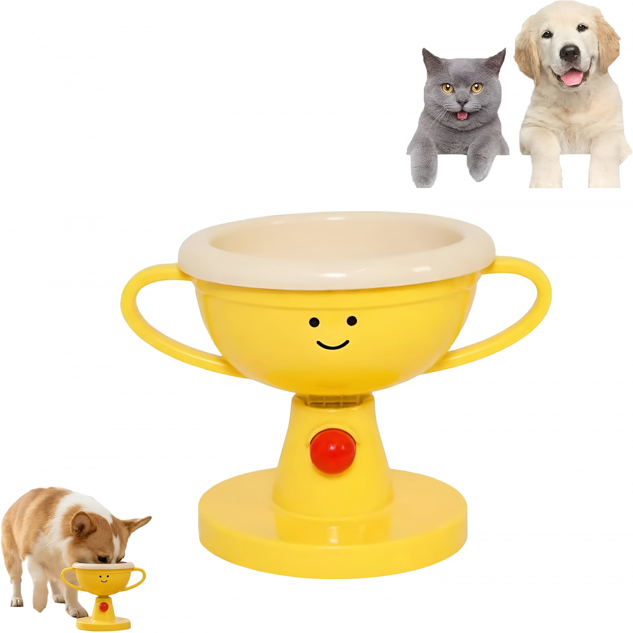ACDANC 2026 New Adjustable Elevated Cat Bowl & Small Pet Feeder, Trophy ...