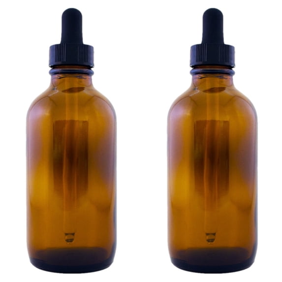 ACDANC Amber Glass Bottle - 4 Fl Oz W/ Glass Dropper - for Essential ...
