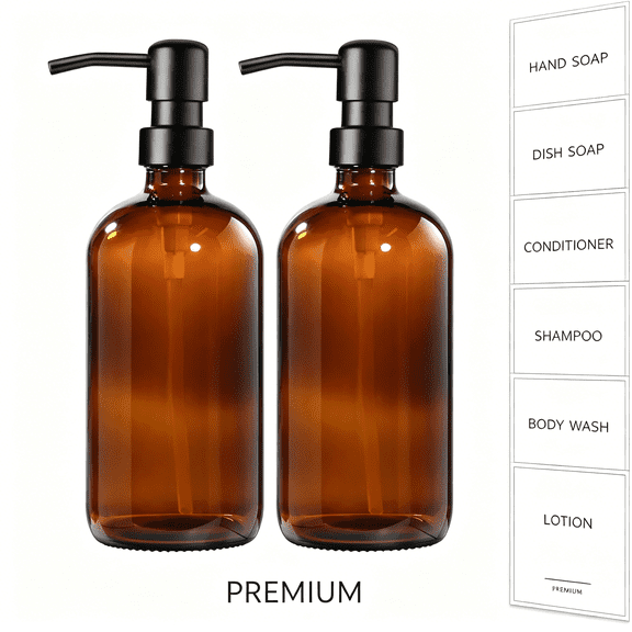 Amber Glass Foaming Soap Dispenser
