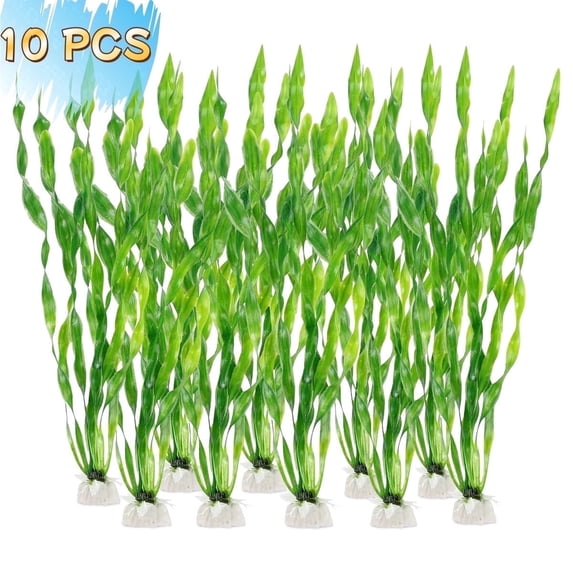 ACDANC Artificial Green Seaweed Aquarium Plant Decor 12" Tall,Fish Tank ...