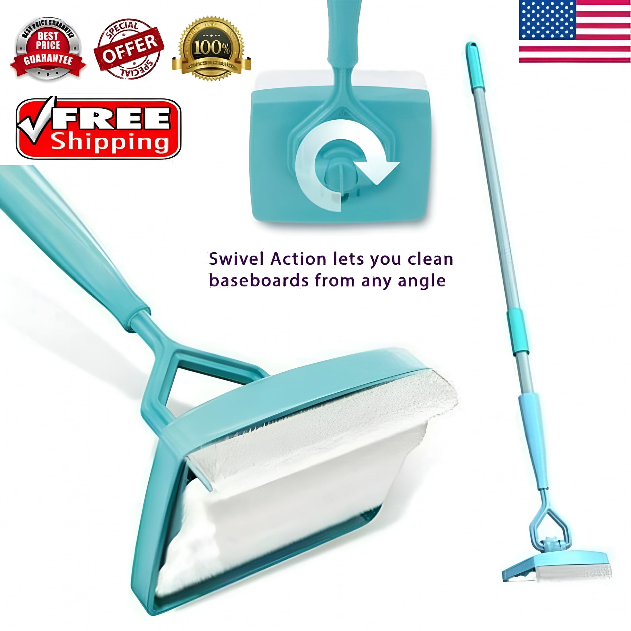 ACDANC Baseboard Cleaner Mop Extendable Microfiber Dust Cleaner Brush ...