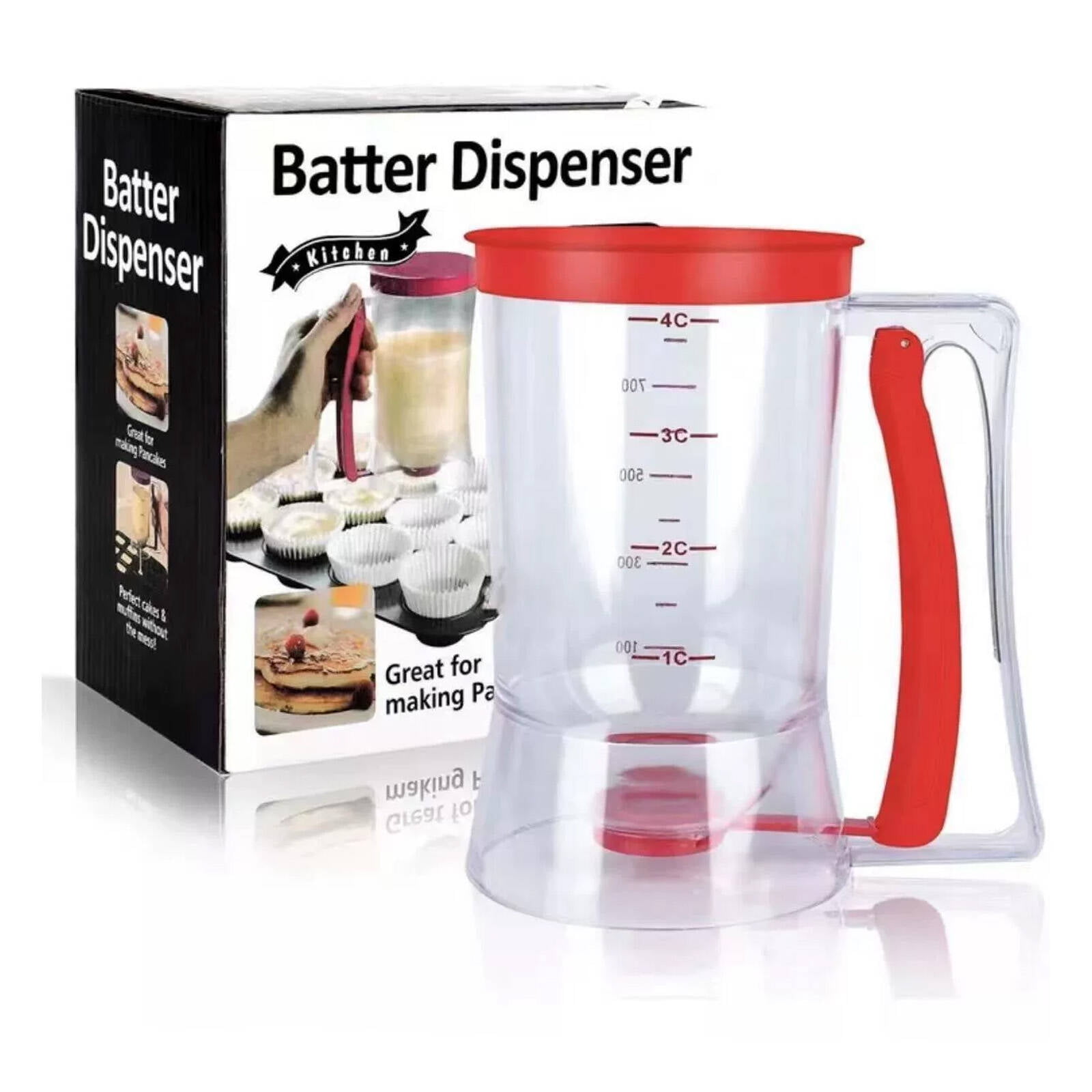 ACDANC Batter Dispenser,Pancake Batter Dispenser,Cereal Dispenser,Red ...