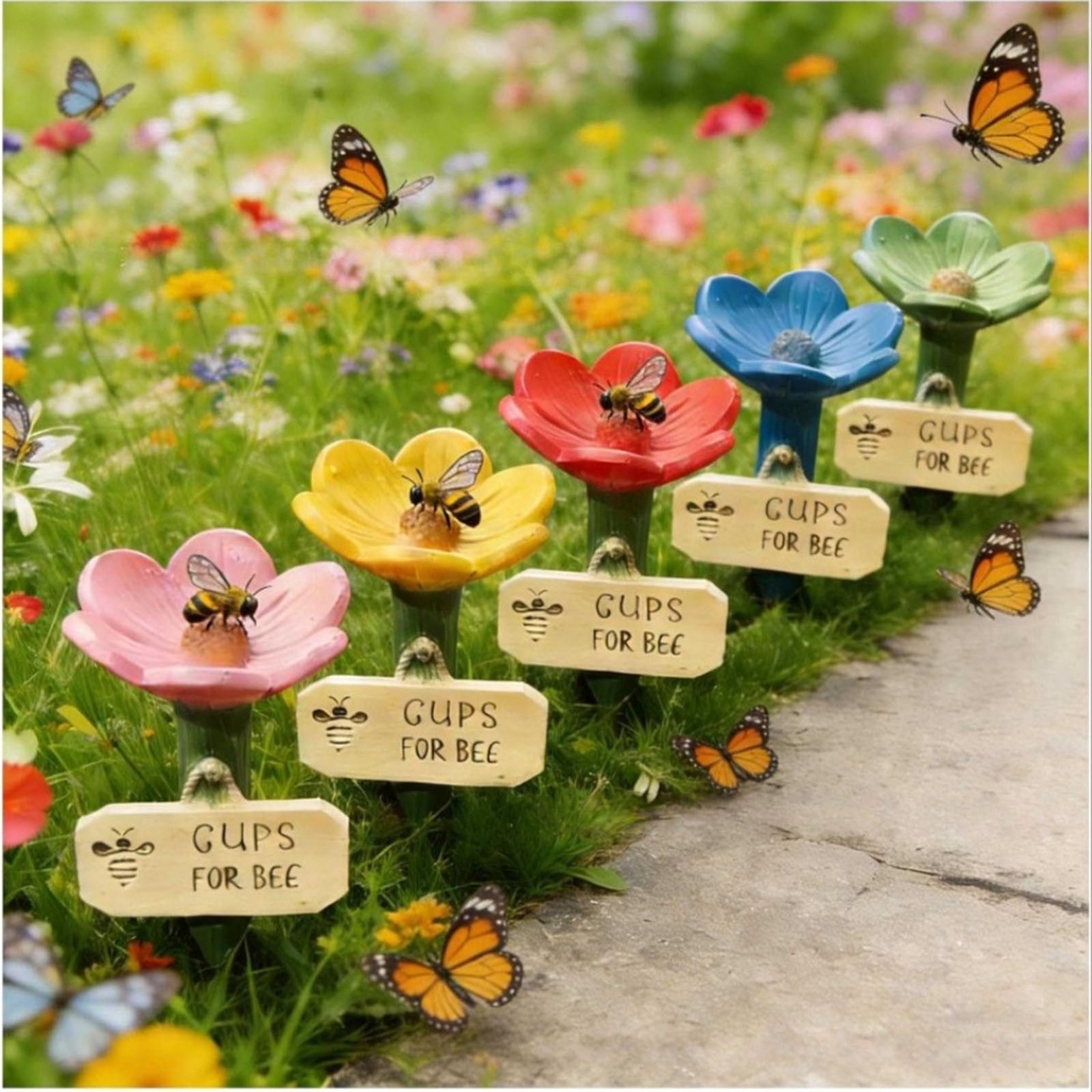 ACDANC Bee Watering Station for Garden,Flower-Shaped Bee Water for Bees ...
