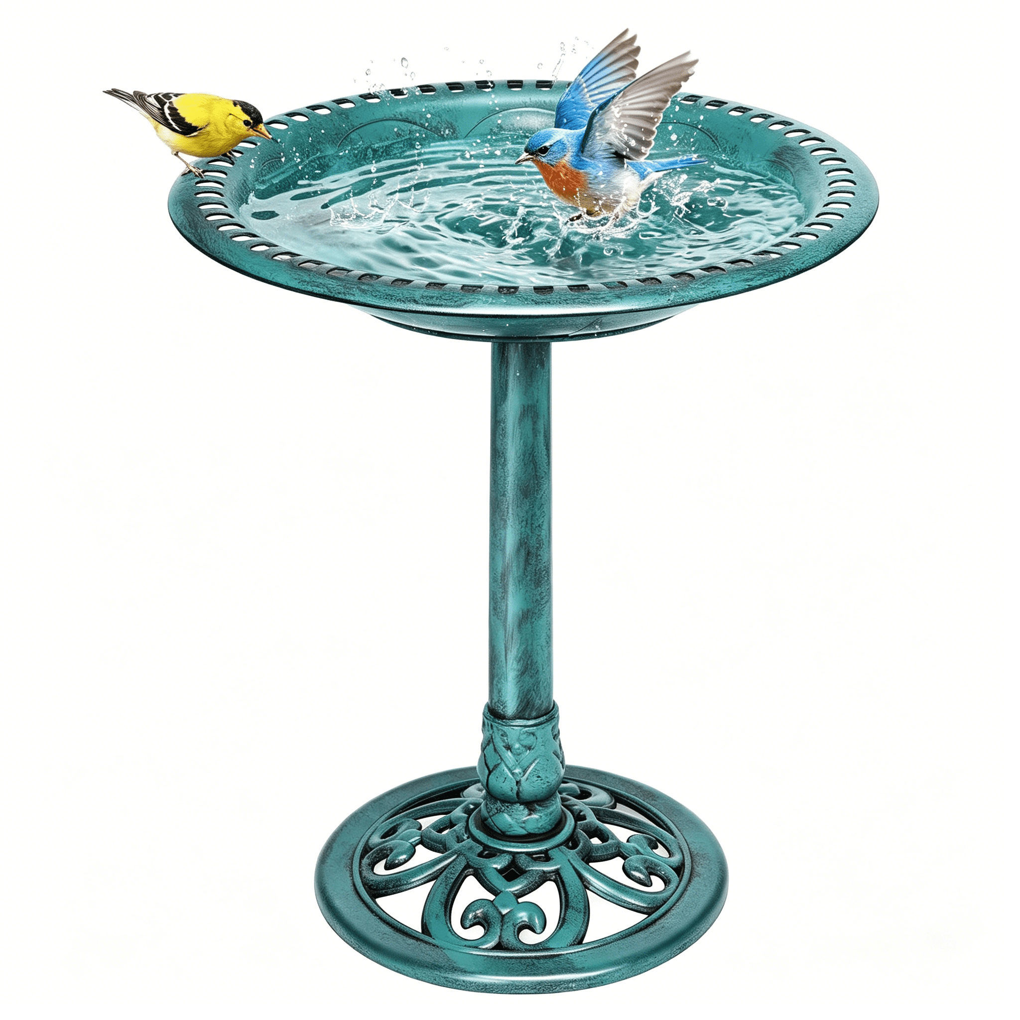 ACDANC Bird Bath for Outside,Polyresin Pedestal Bird Baths for Outdoor ...