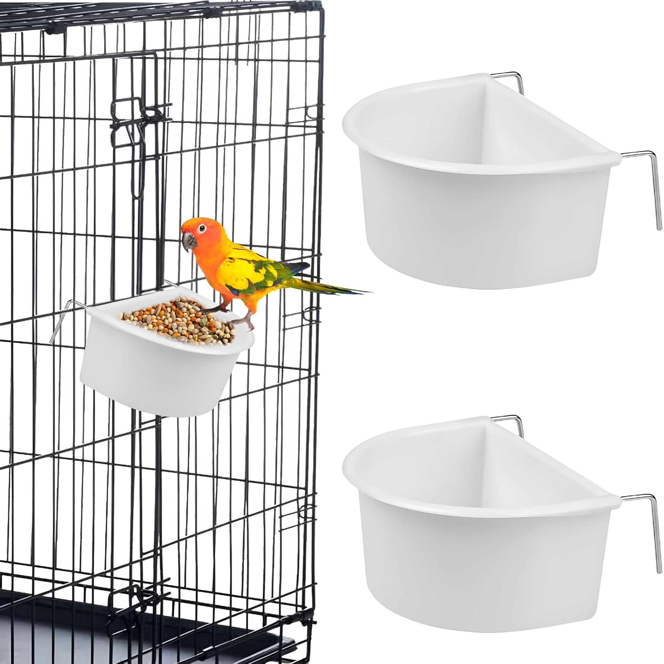 ACDANC Bird Feeder,2 Pcs Plastic Bird Food Feeder,Bird Water Cage ...