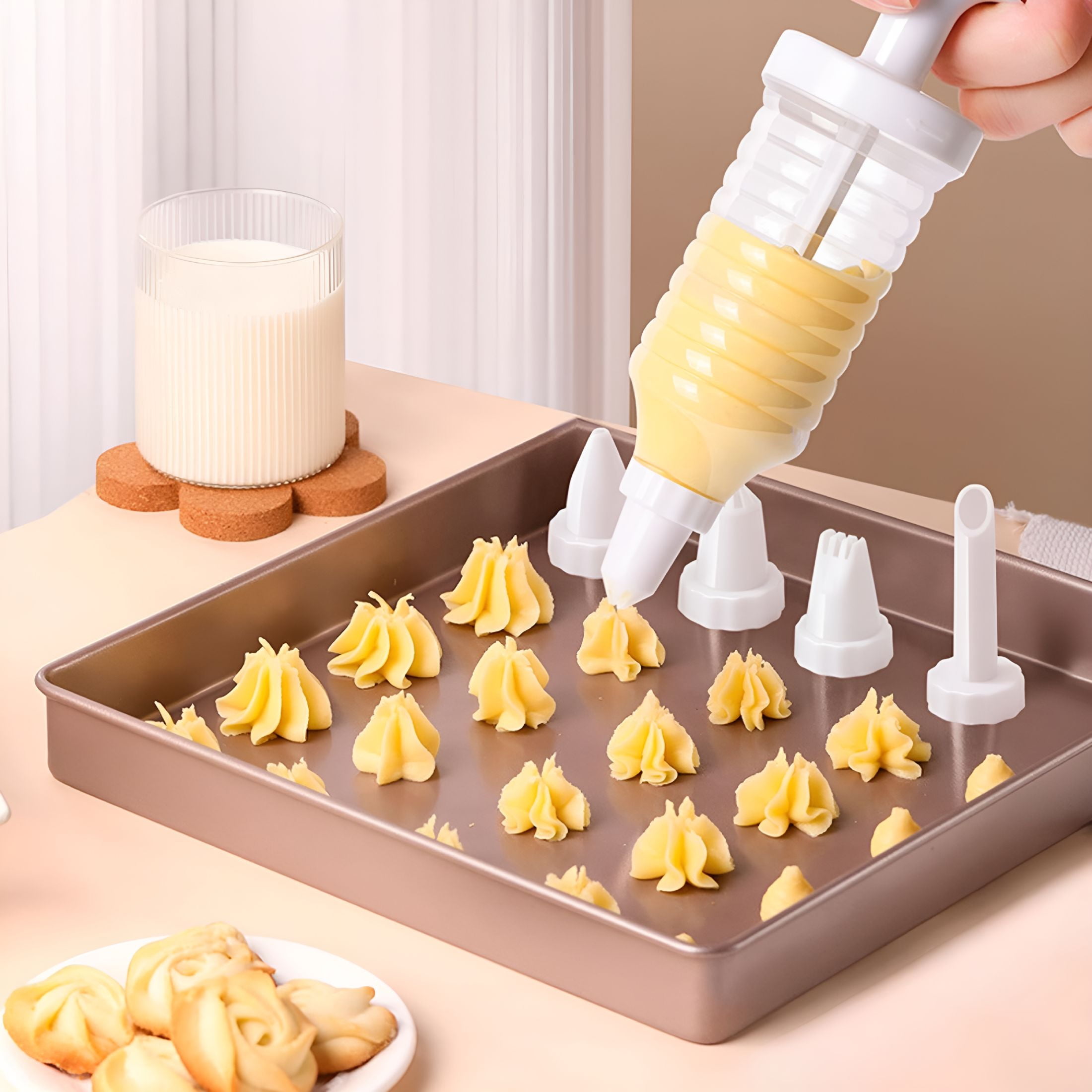ACDANC Cake Embosser,Cupcake Icing Piping Kit With 8 Piping Tips ...