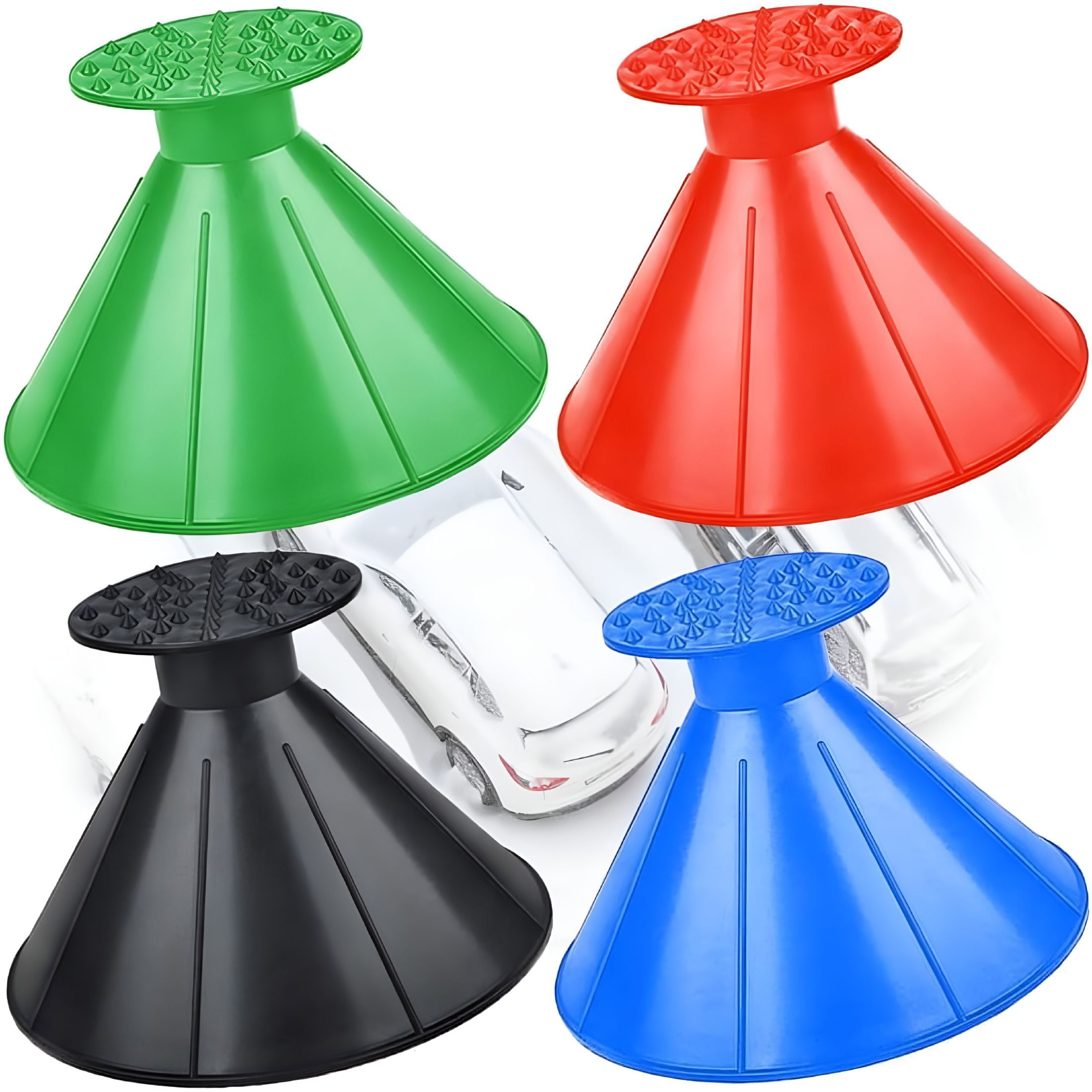 ACDANC Car Ice Scraper, 4 Pcs Portable Cone-Shaped Multifunctional Snow ...