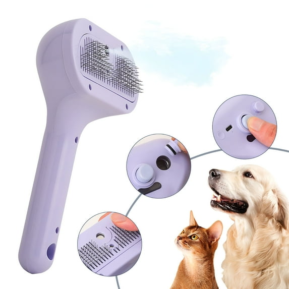 ACDANC Cat Spray Brush for Shedding Self-Cleaning Pet Hair Removal Tool ...