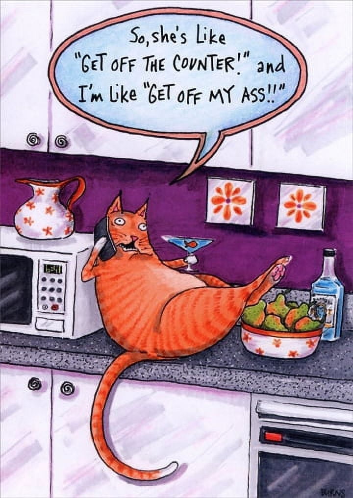 ACDANC Cat on Counter Funny / Humorous Birthday Card - Walmart.com