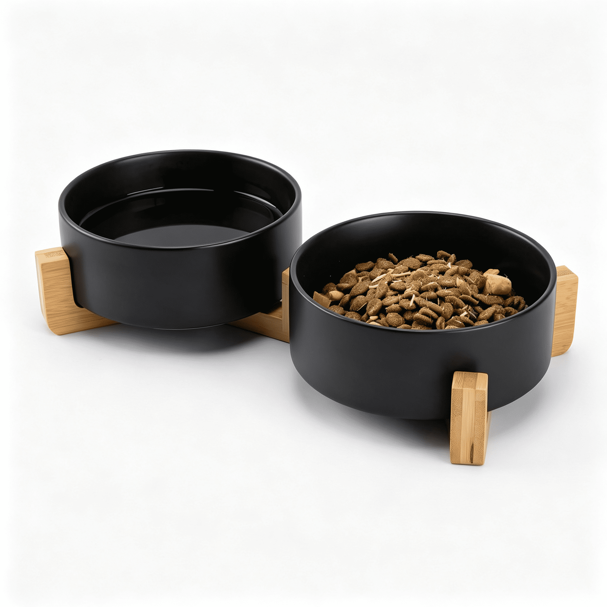 ACDANC Ceramic Dog and Cat Bowls with Stand,2-Pack Food and Water Bowl ...