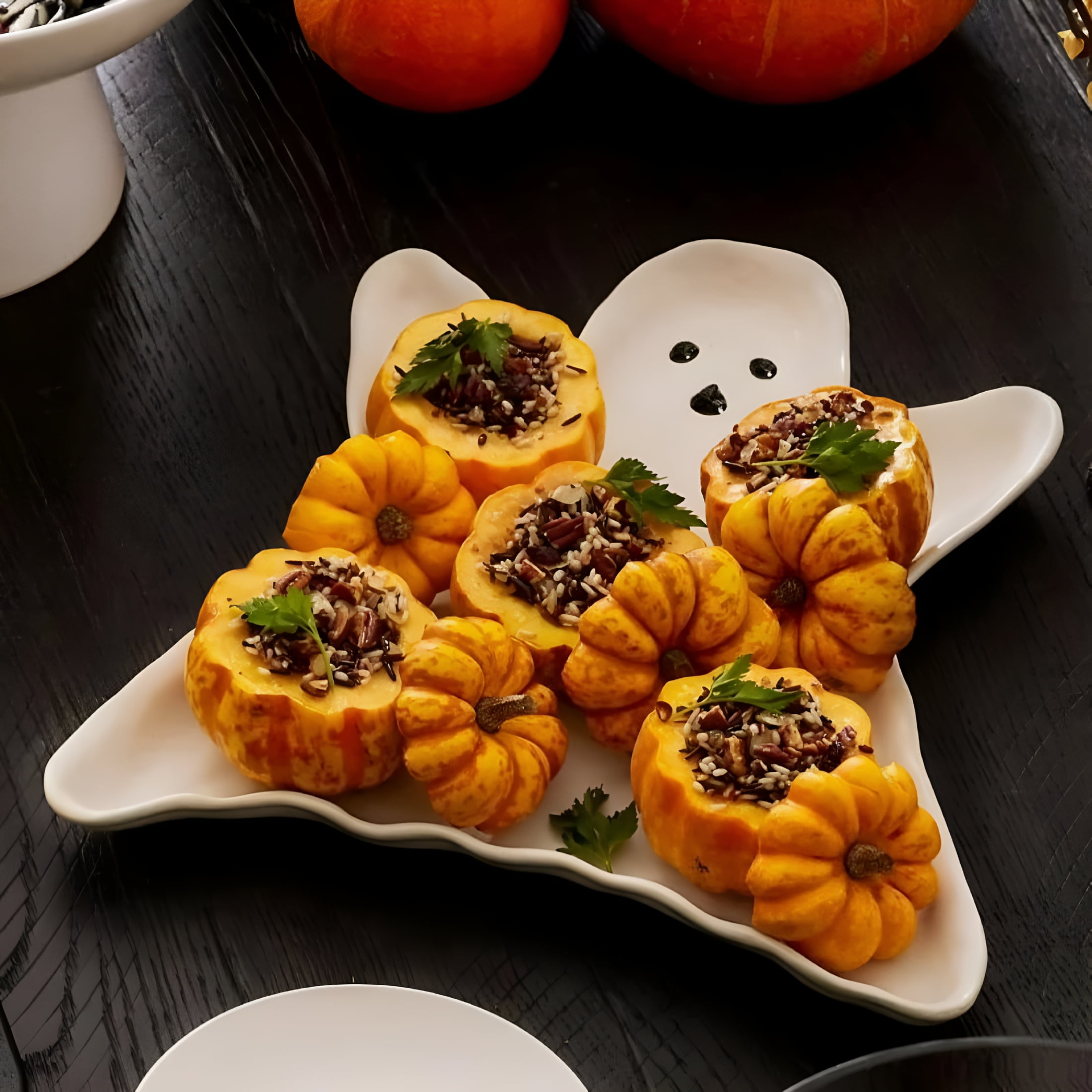 ACDANC Ceramic Ghost Shaped Dish,Cute Halloween Platter Tray for Candy ...