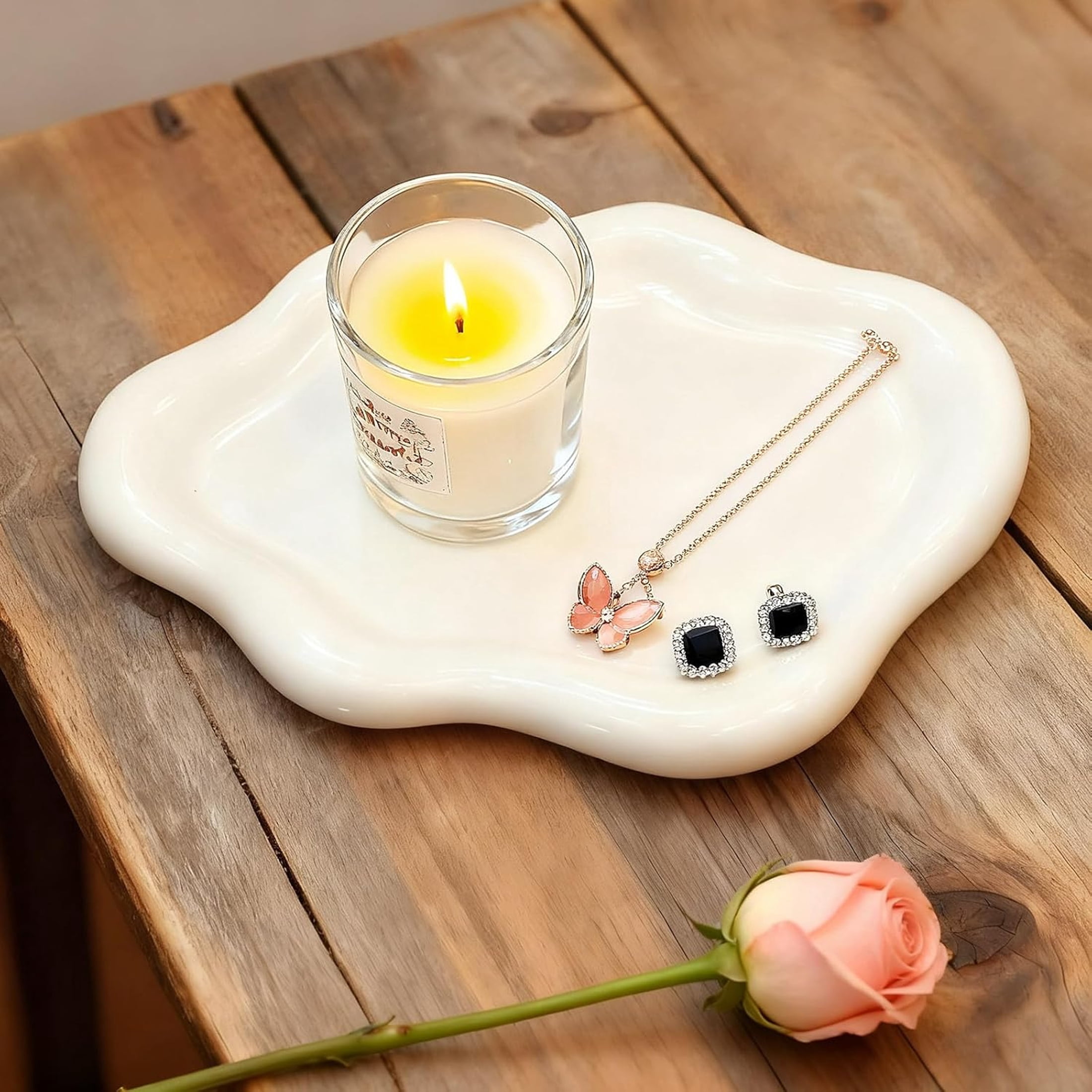 ACDANC Ceramic White Jewelry Tray,Trinket Dish,Ring Dish,Room Decor ...