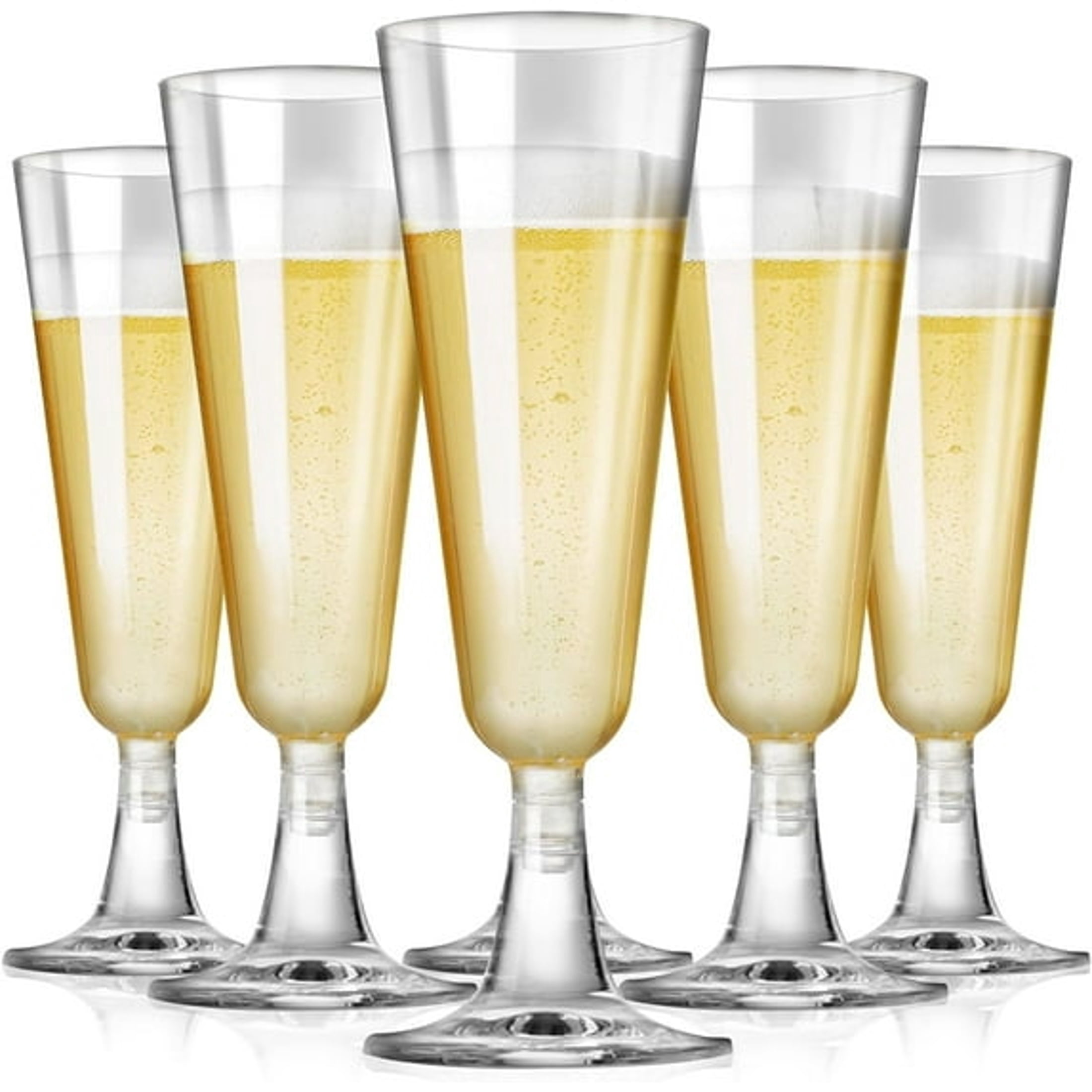 ACDANC Champagne Flutes Plastic Champagne Glasses Disposable 100 Pack 5 ...