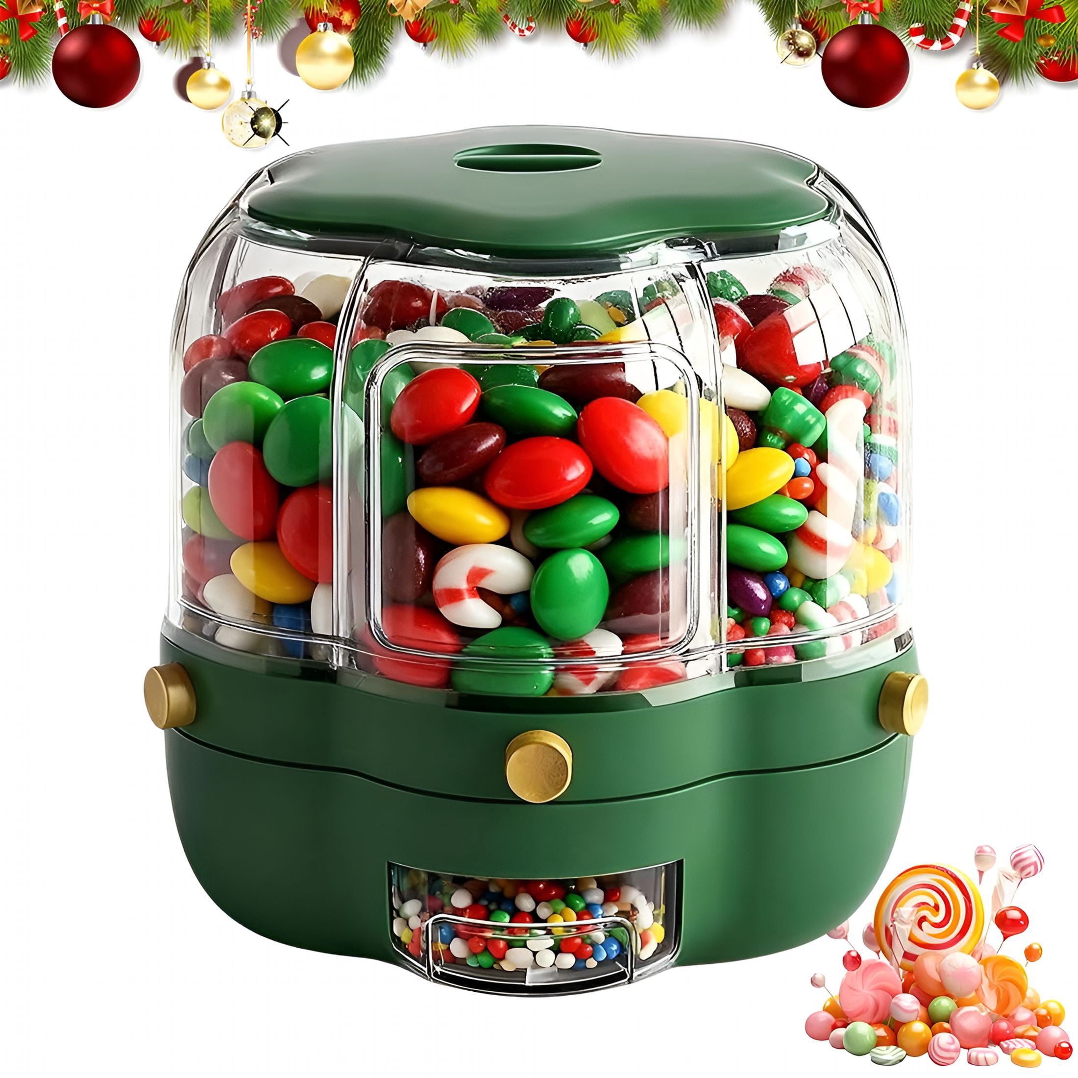 ACDANC Christmas Candy Dispenser,360 Rotating Candy Dispenser 6 ...