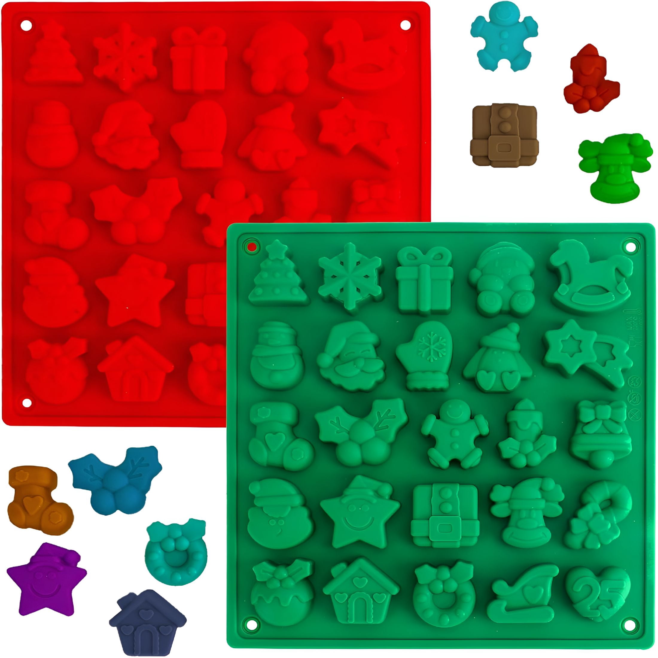 ACDANC Christmas Chocolate Molds,2Pcs Silicone Candy Molds for Baking ...