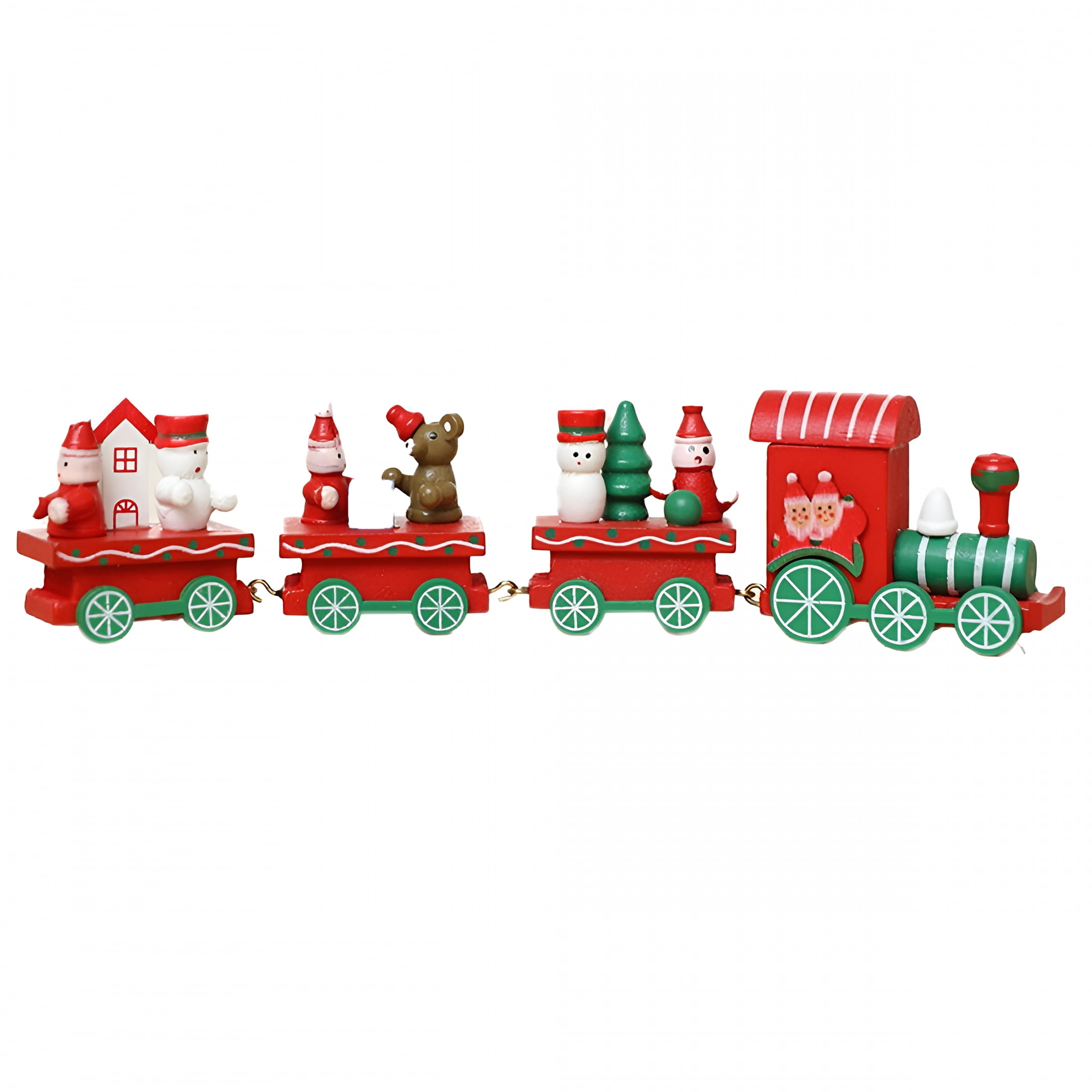 ACDANC Christmas tabletop decoration,creative wooden four-section train ...