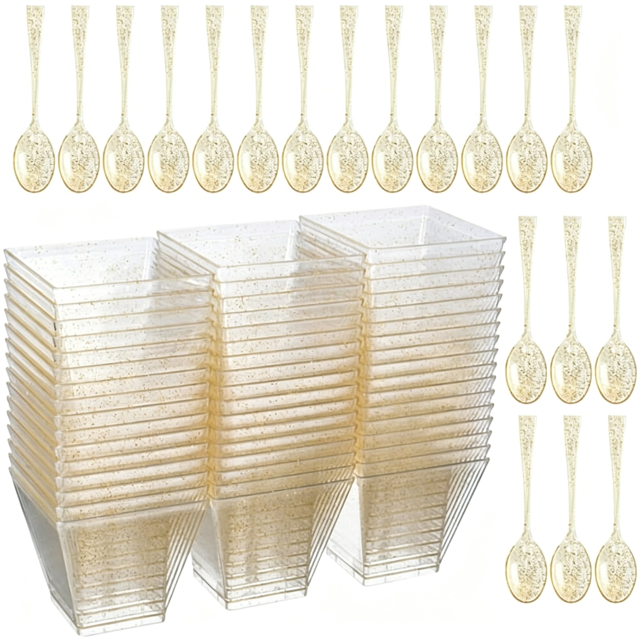 ACDANC Classic Simple Style Dessert Cups Golden Household Items 30Pcs 1 ...