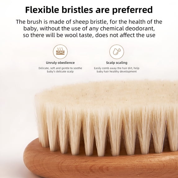 ACDANC Cleaning Brush, Soft Bristles Baby Hair Brush, Wooden Baby Brush ...