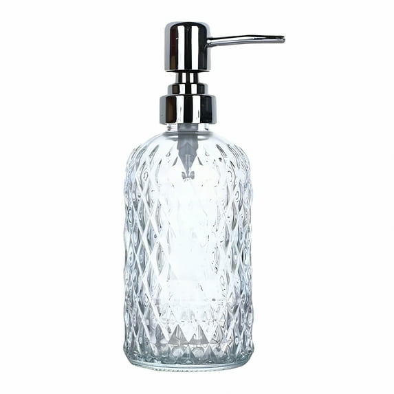 ACDANC Clear Glass Hand Dish Soap Dispenser Stylish with Rustproof ...
