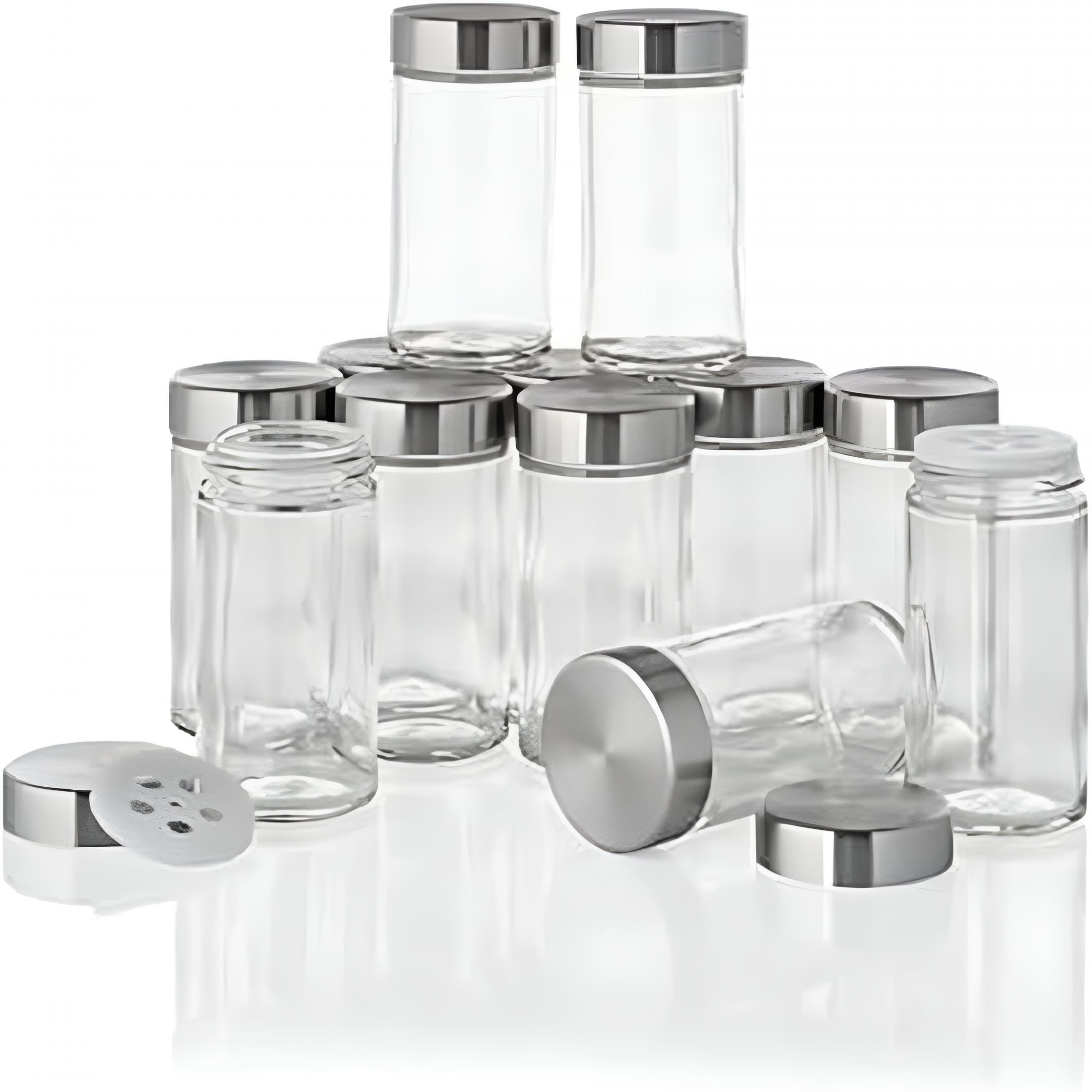 ACDANC Clear Reusable 3 Oz Jars with Stainless Steel Shaker Lids,And ...
