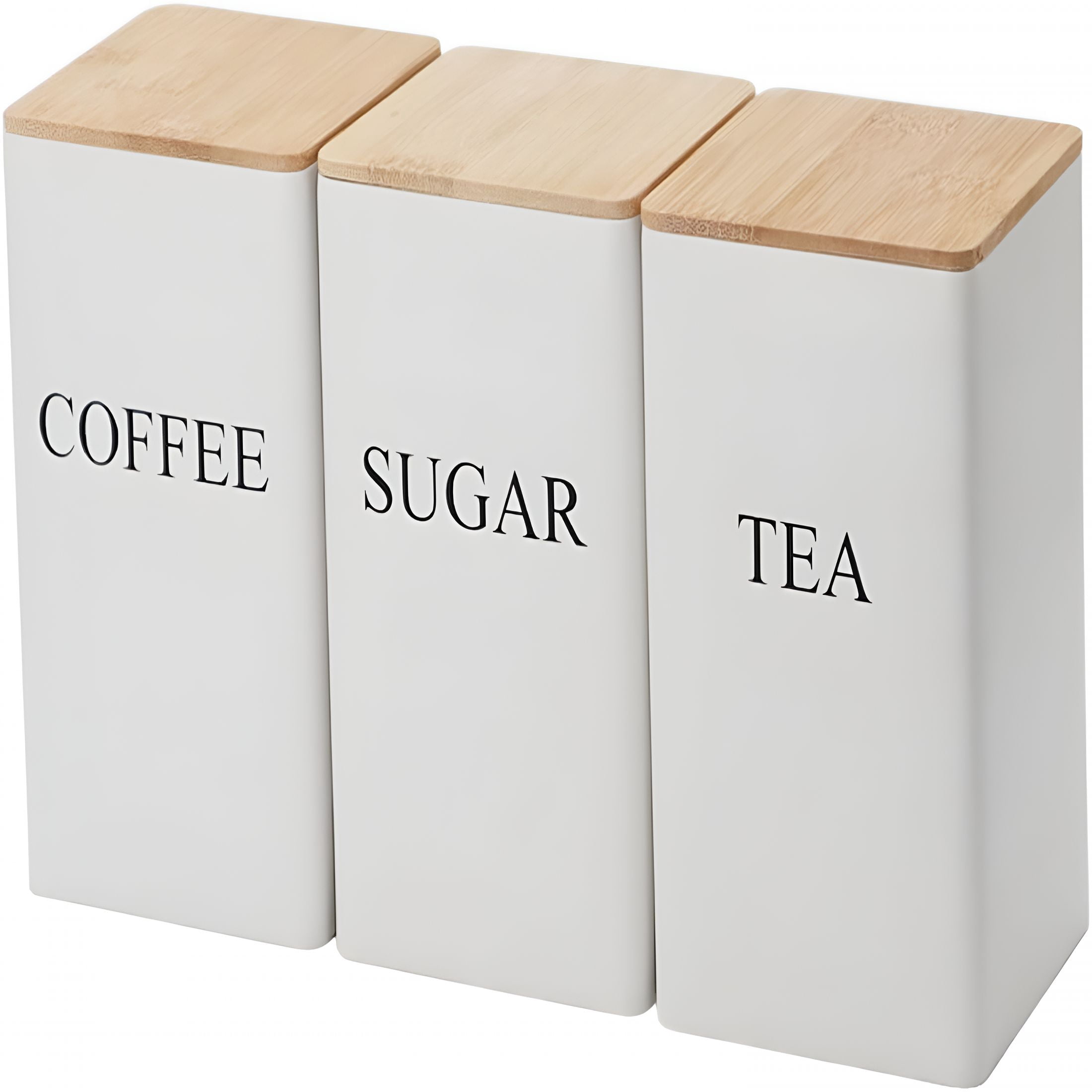 ACDANC Coffee Tea Sugar Container Set of 3 Iron Tea Coffee Sugar ...