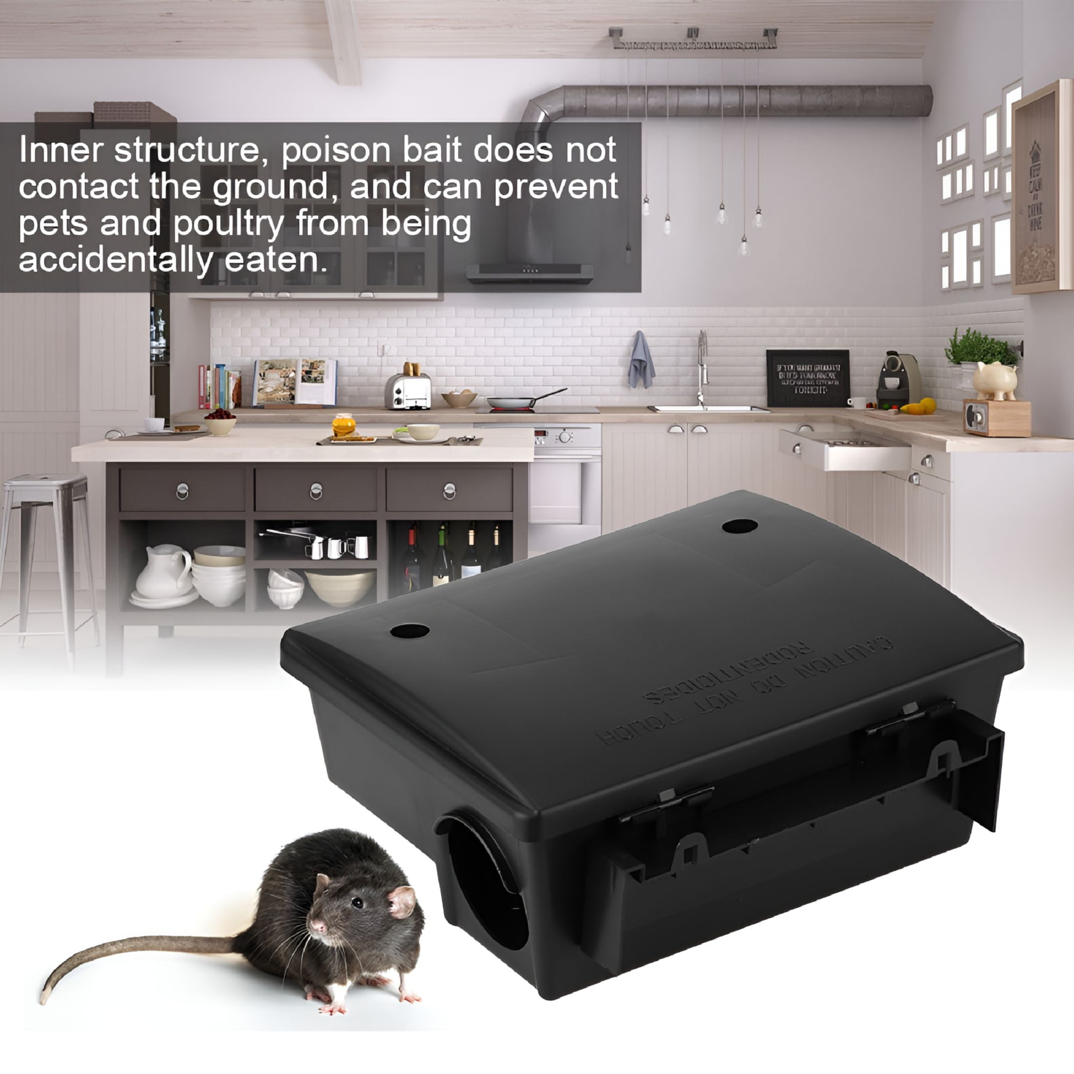ACDANC Compact Indoor Rat Box Mouse Mice Trap Catching Bait Box with ...