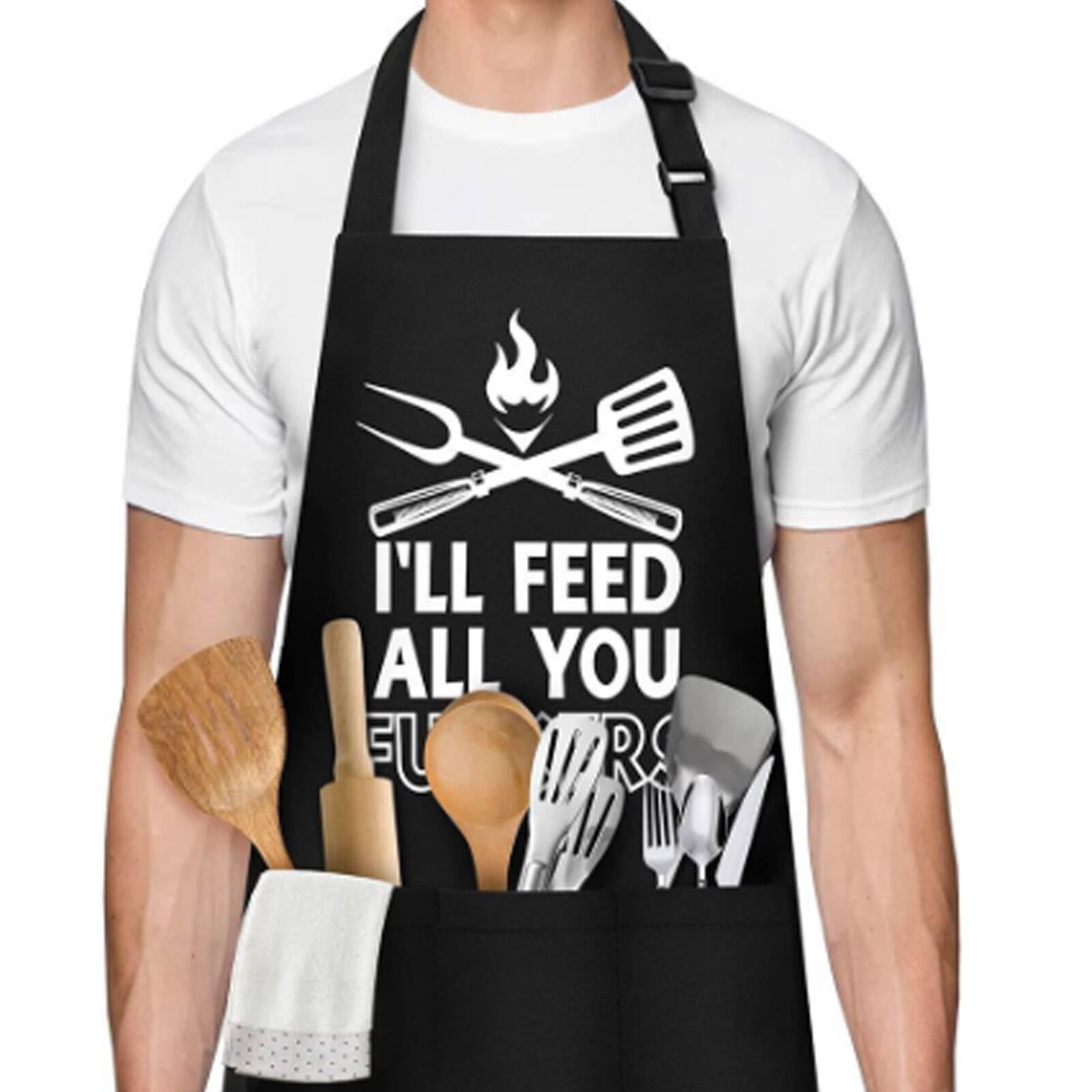 ACDANC Cooking Aprons for Men,Waterproof Adjustable Mens Apron for BBQ ...