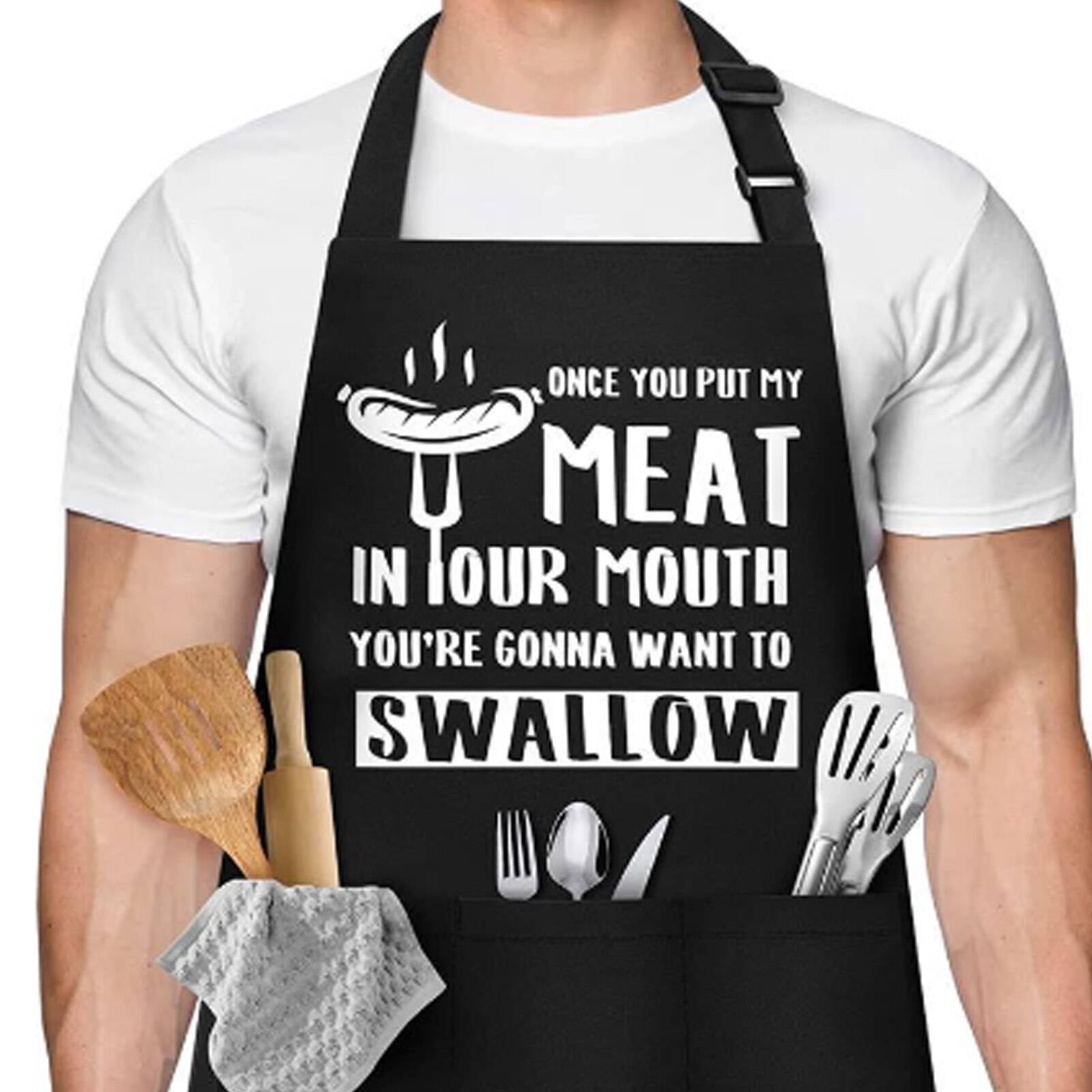 ACDANC Cooking Aprons for Men,Waterproof BBQ Apron with Adjustable Neck ...