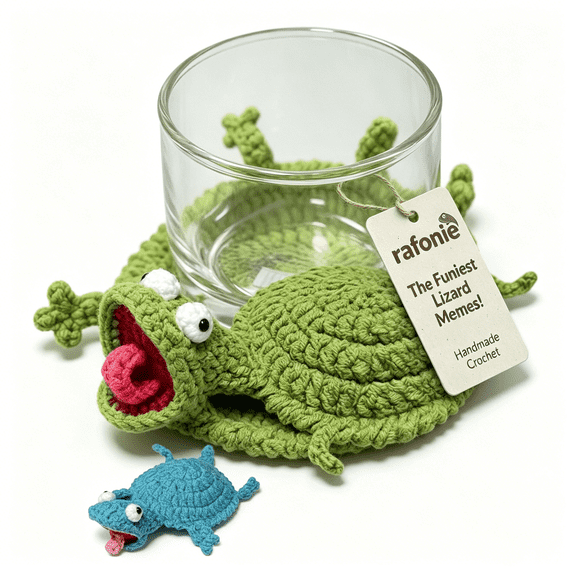 ACDANC Crochet Lizard Coaster,Fun Little Lizard Coasters,Cute 3D Diy ...